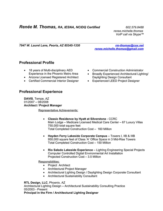 Renee M Thomas Resume | PDF