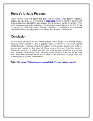 The Rise of Renee Winter - Social Media Sensation | PDF