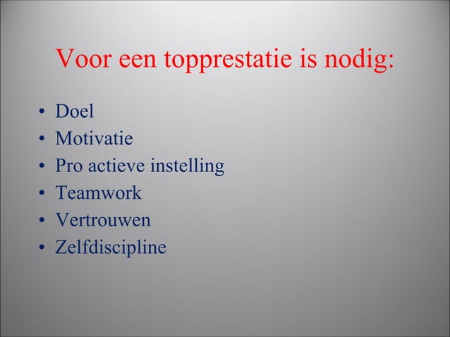 Zelfmanagement in topsport | PPT