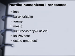 Prezentacija perioda renesanse u umetnosti | PPT