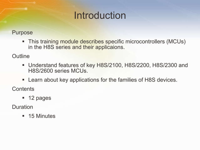 H8S Microcontroller Family Overview | PPT