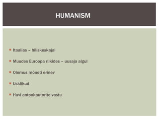 Renessansi Ja Humanismi Levik | PPT