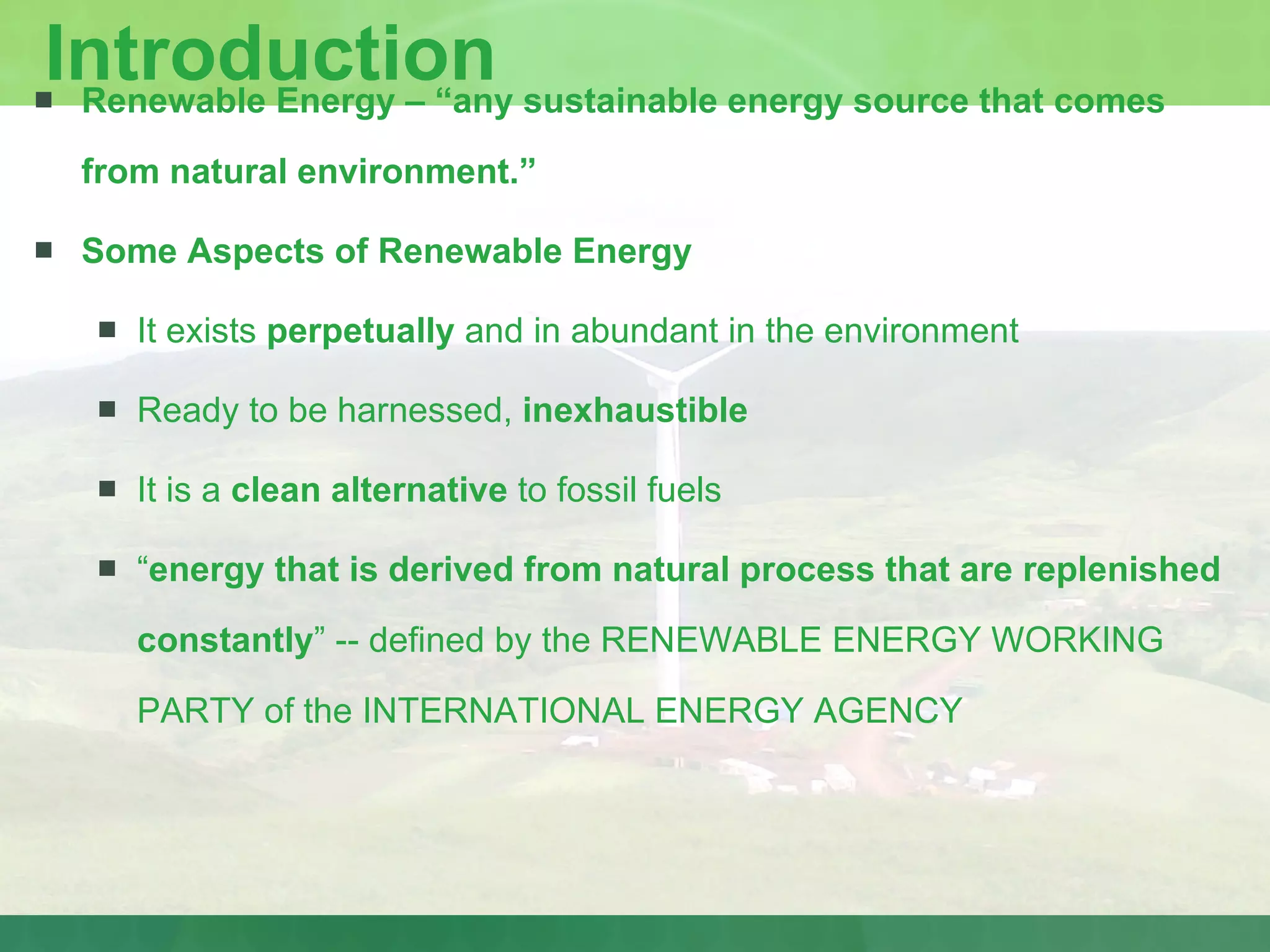 Renewable Energy - Intro ppt | PPS