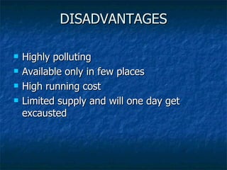 Disadvantages of non renewable energy store