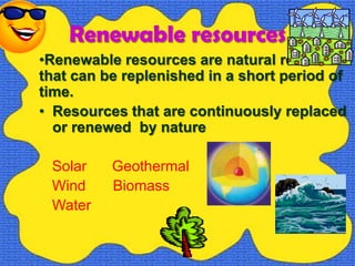 Renewable and non renewable resources | PPTX | Business | Business and ...