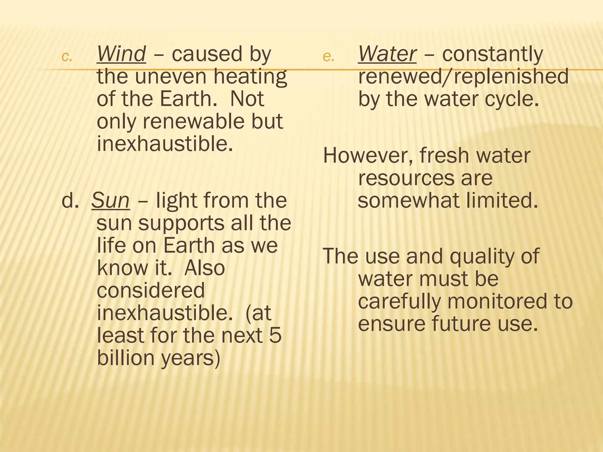 Renewable and nonrenewable resources | PPT