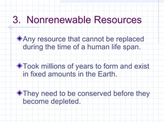 Renewable and nonrenewable resources notes | PPT