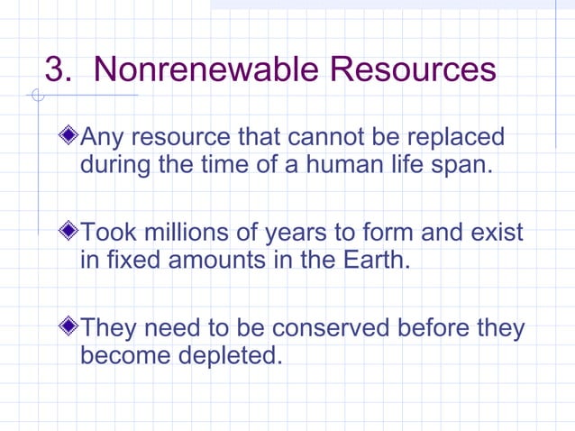 Renewable and nonrenewable resources notes | PPT