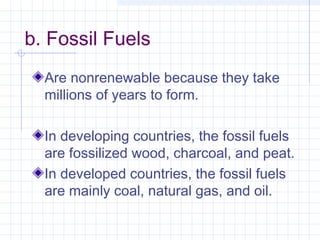 Renewable and nonrenewable resources notes | PPT