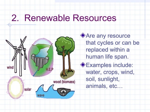 Renewable and nonrenewable resources notes | PPT