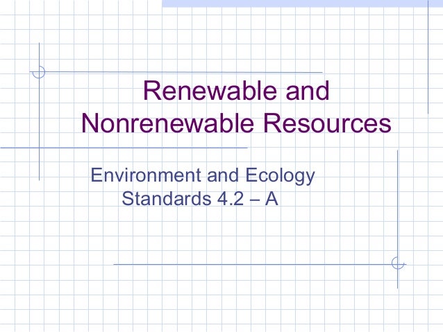 Renewable Resources Notes