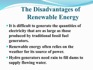 Renewable and non renewable energy sources | PPTX