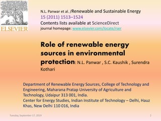 Renewable and sustainable energy reviews | PPT