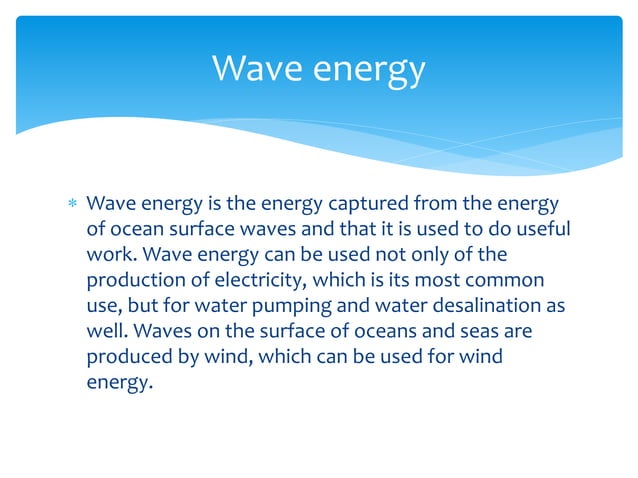 Renewable energy - water | PPT