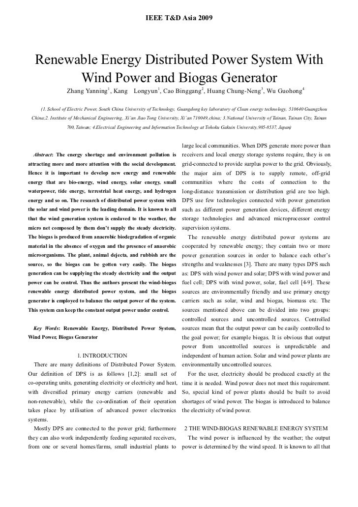 Renewable energy distributed power systems Renewable energy distributed power systems