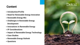 Renewable Energy Innovation | PDF