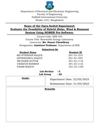 Renewable Energy Laboratory group project.pdf | Power and Energy ...