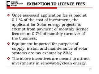 Renewable energy, regulatory framework and licensing presentation (1) | PDF