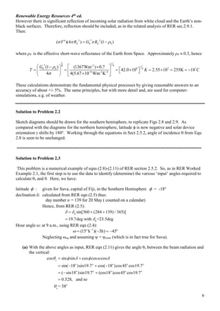 Solutions for Exercises – Renewable Energy Resources (4th Edition) by ...