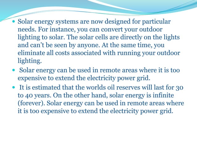 ADVANTAGE & DISADVANTAGE OF SOLAR ENERGY | PPTX | Gas and Electric ...