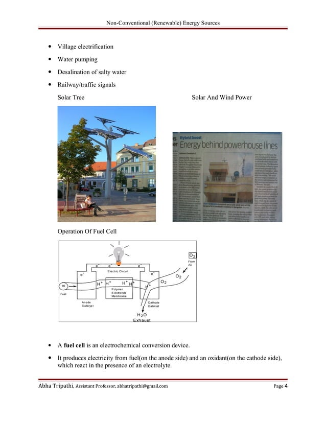 Non Conventional (Renewable) Energy Sources 01 | DOC | Power and Energy ...