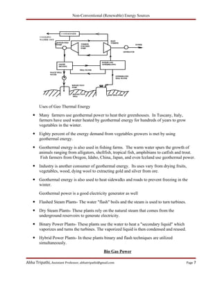 Non Conventional (Renewable) Energy Sources 01 | DOC