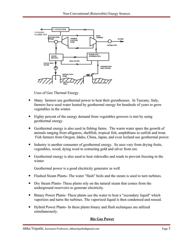Non Conventional (Renewable) Energy Sources 01 | DOC | Power and Energy ...