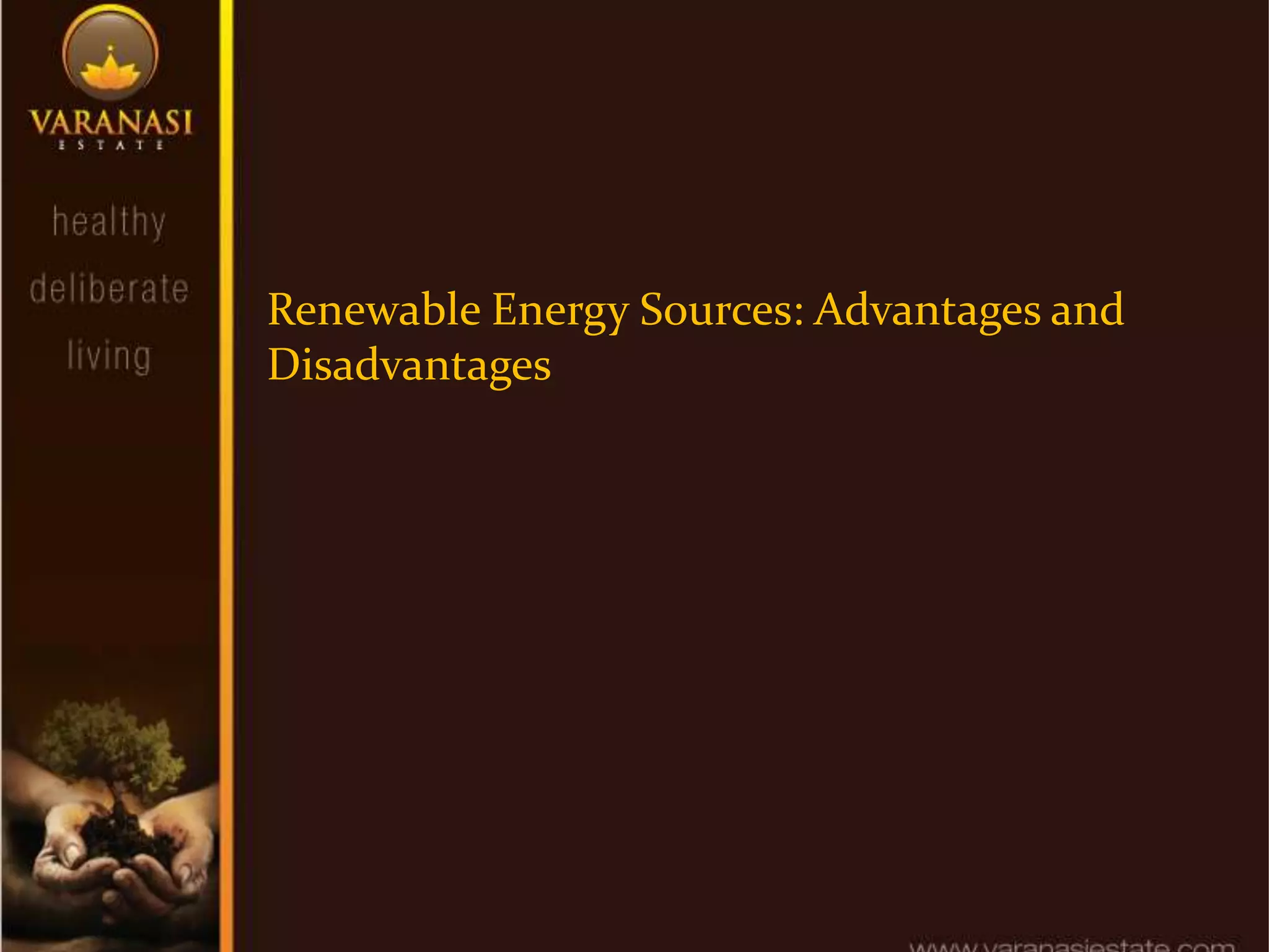 Renewable energy sources advantages and disadvantages | PPTX