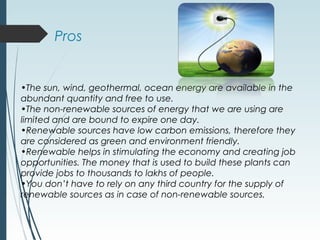 Renewable and Nonrenewable Energy Resources | PPT