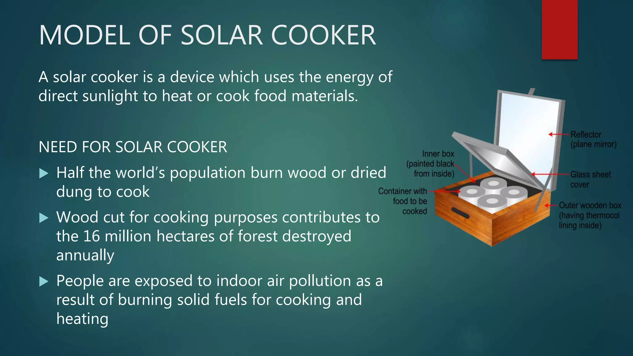 Renewable Energy | Modal of Solar Cooker | PPTX