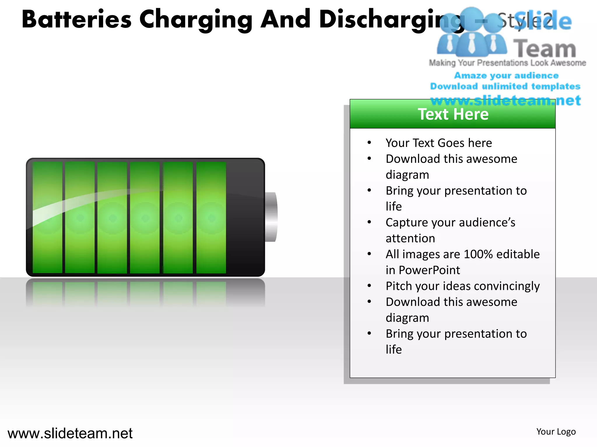 Renewable rechargeable batteries green charging design 2 powerpoint ppt ...