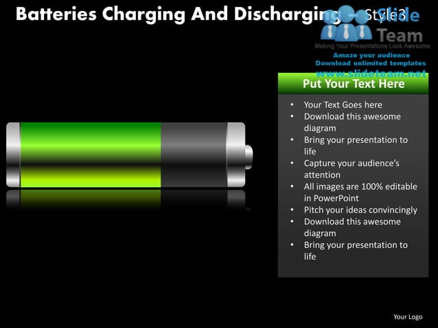 Renewable rechargeable batteries green charging design 3 powerpoint ppt ...