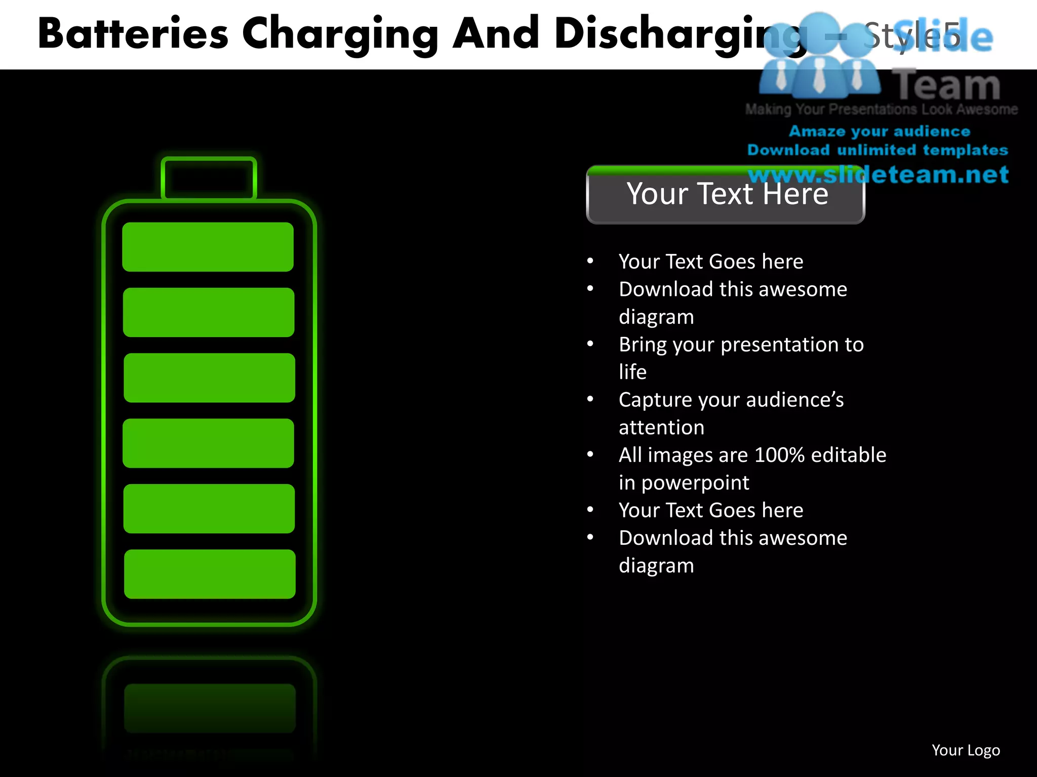 Renewable rechargeable batteries green charging design 5 powerpoint ppt ...