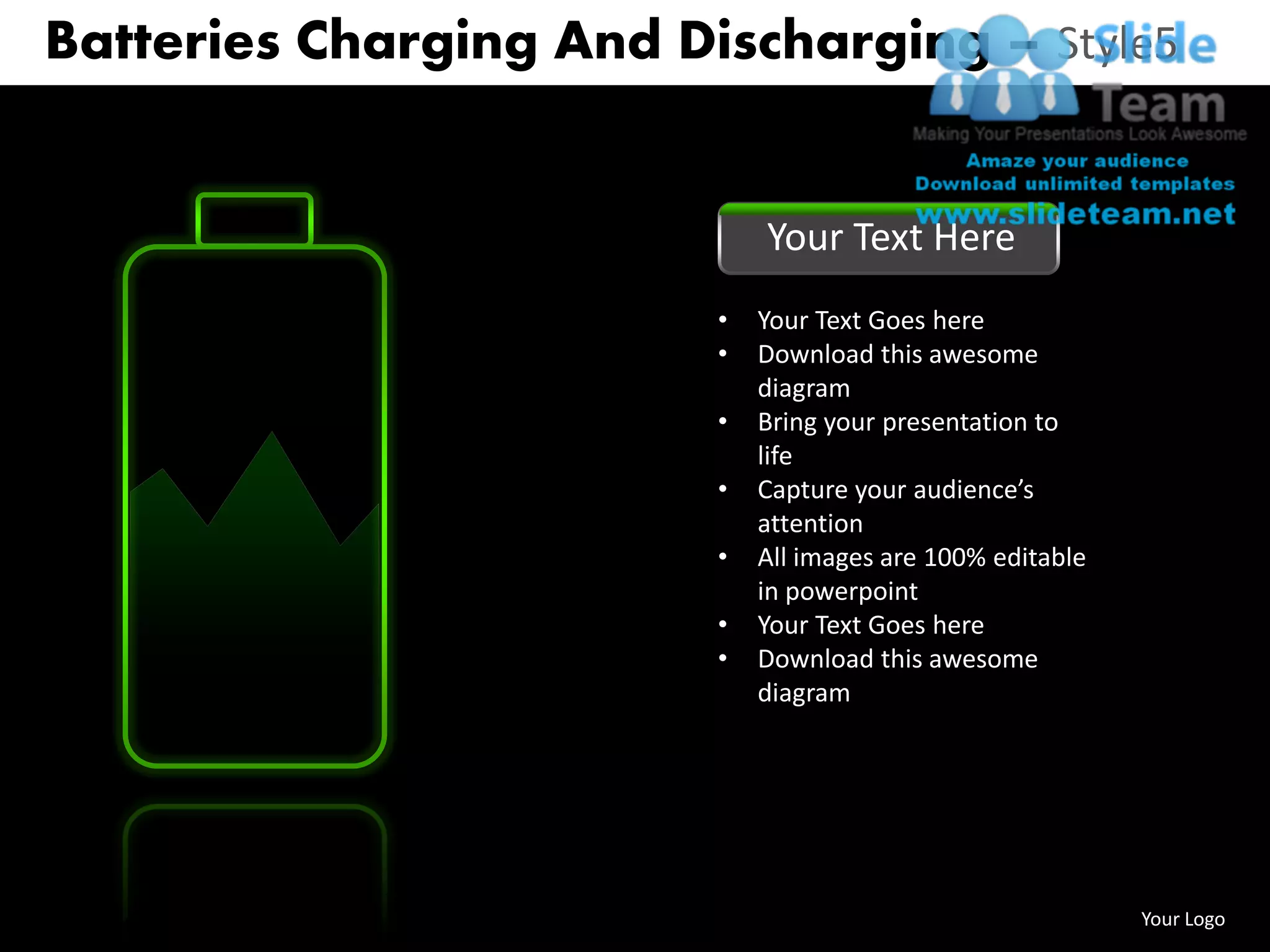 Renewable rechargeable batteries green charging design 5 powerpoint ...
