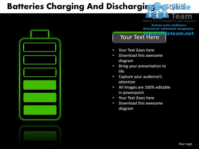 Renewable rechargeable batteries green charging design 5 powerpoint ...