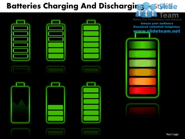 Renewable rechargeable batteries green charging design 5 powerpoint ...