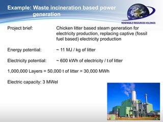 Renewable resource holdings opportunities in the poultry waste sector | PDF