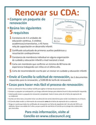 CDA Renewal flyer | PDF