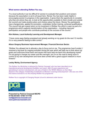 Renew You Workshop | PDF