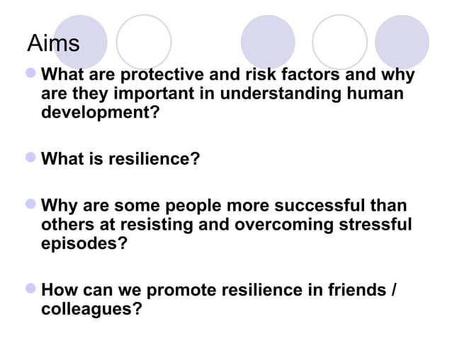 Building Resilience in Fragile People | PPT | Mental Health | Diseases ...