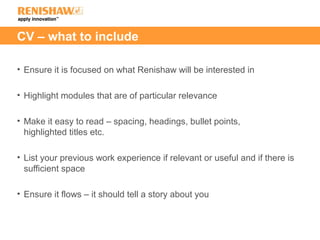Renishaw presentation Feb 2017 | PPT | Resume Writing and Advice | Job ...