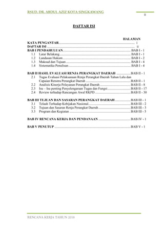 Rencana Kerja (RENJA) RSUD dr. ABDUL AZIZ Tahun 2018 | PDF