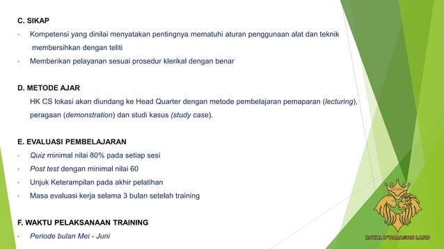 rencana kerja training housekeeping dan cleaning service | PPTX