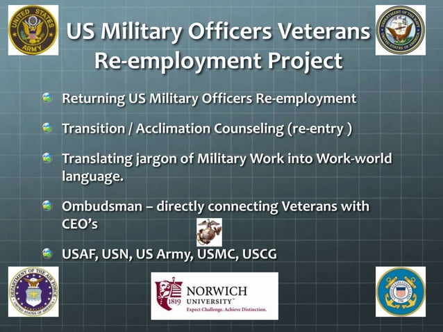 SMART Holdings USA - Veteran’s Project - Re-employment US Military ...
