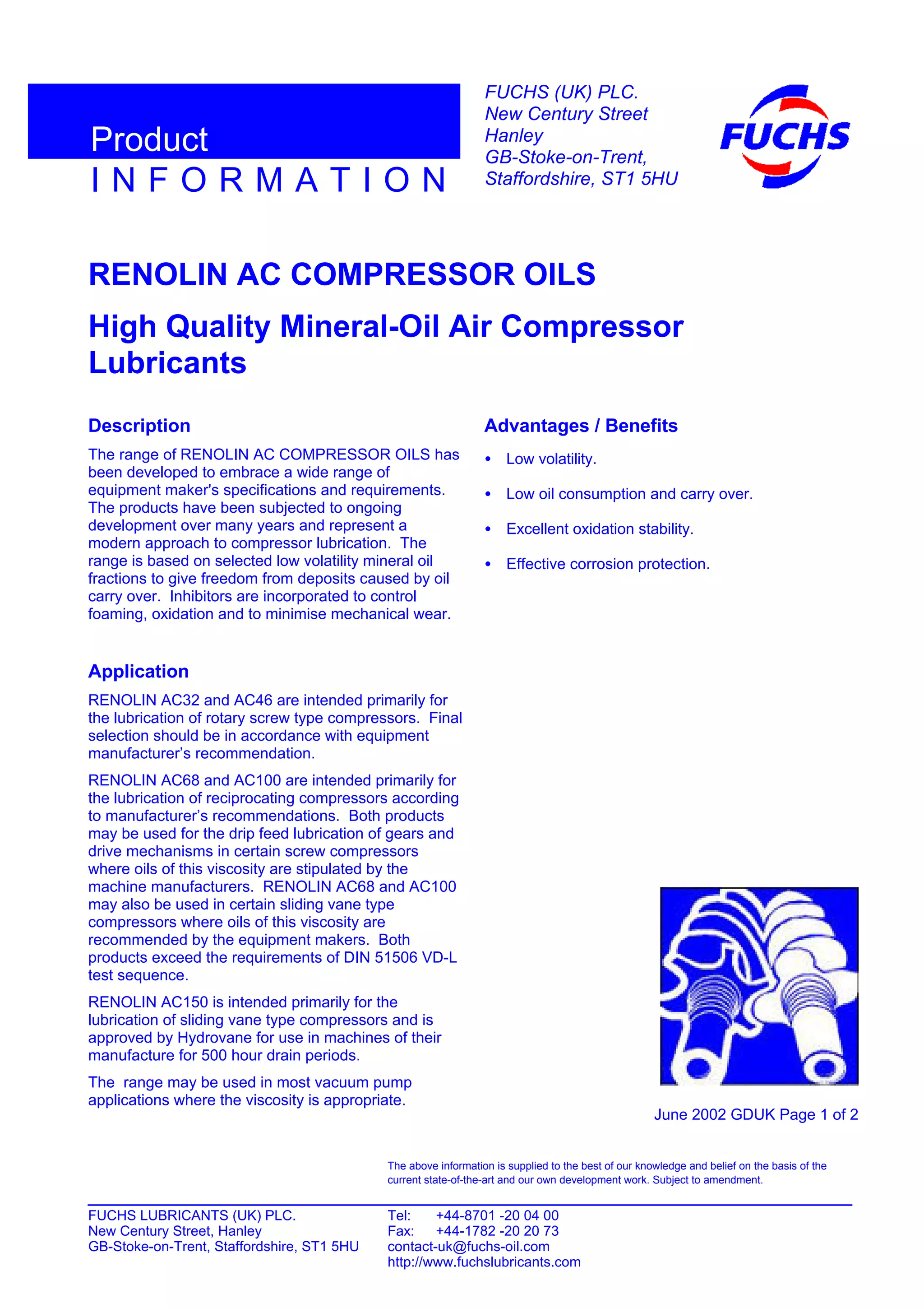 Renolin ac compressor oils | PDF