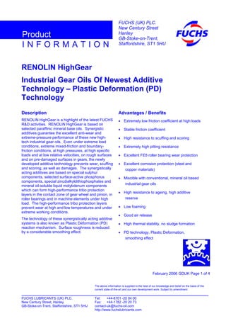 Renolin high gear | PDF