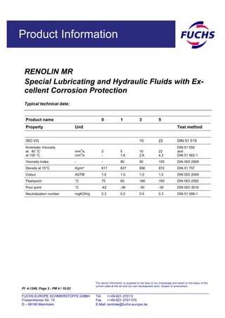 Renolin mr series | PDF