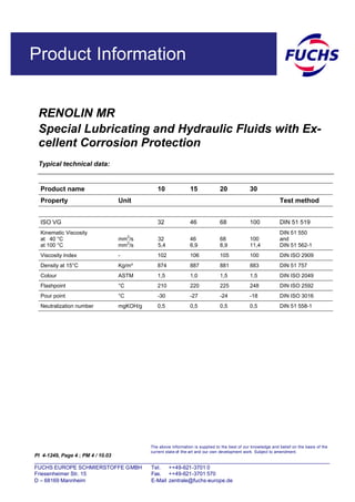 Renolin mr series | PDF