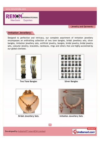 Renon International, Mumbai, Jewelry and Garments | PDF