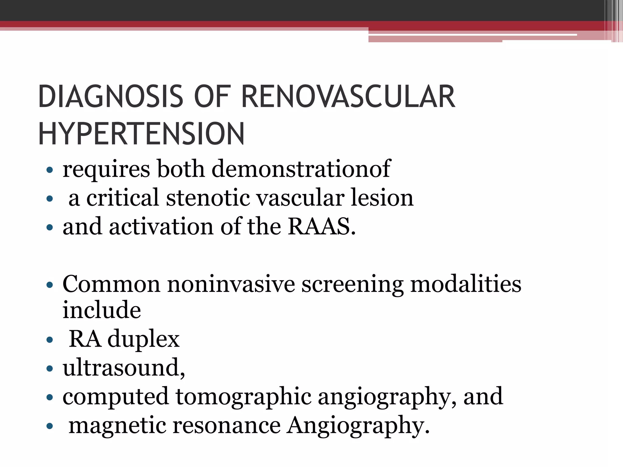Renovascular hypertension(rvh) | PPTX